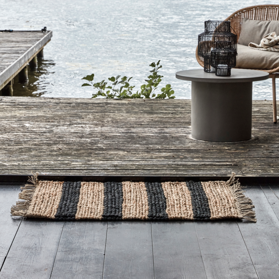 Black Striped Rug | Design Vintage | Jute Rug | Scandi Rug