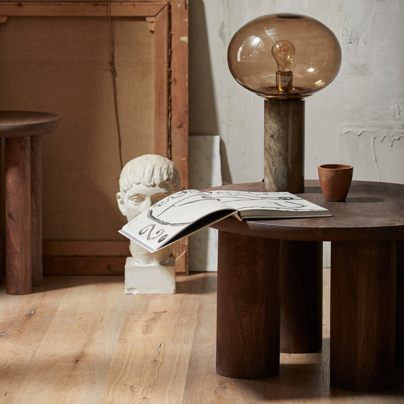 Norres Coffee Table | Design Vintage | Round Column Wooden Table