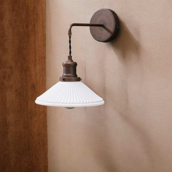 Ceramic Cone Wall Light | Design Vintage | Antique Bronze Wall Light