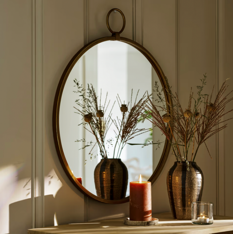 Bronze Loop Mirror | Design Vintage | Wall Mirror | Antique Brass